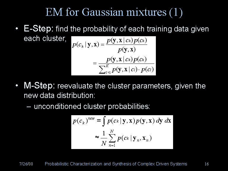 EM for Gaussian mixtures (1)